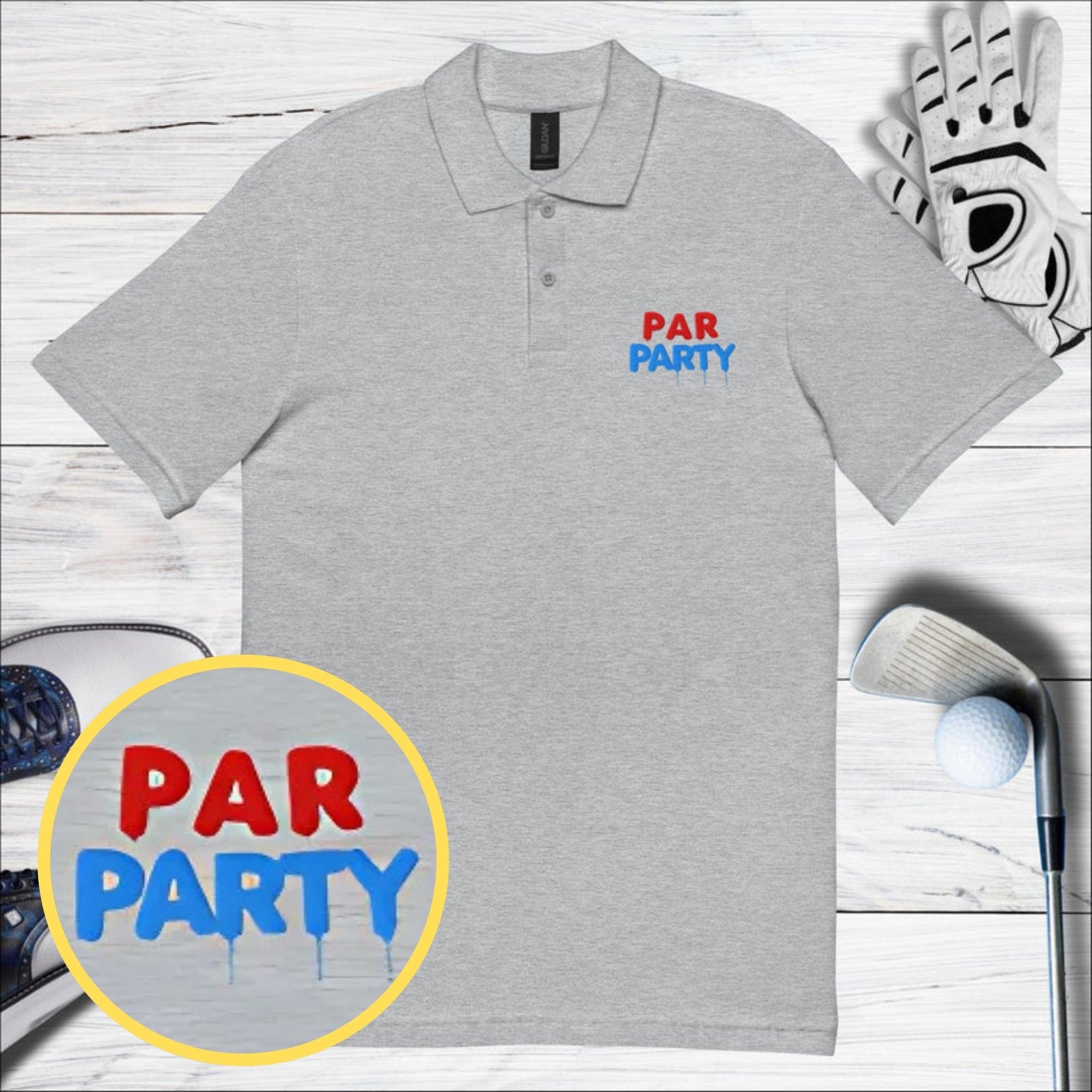 Par Party Embroidered Golf Pique Polo Shirt – Swing Epic