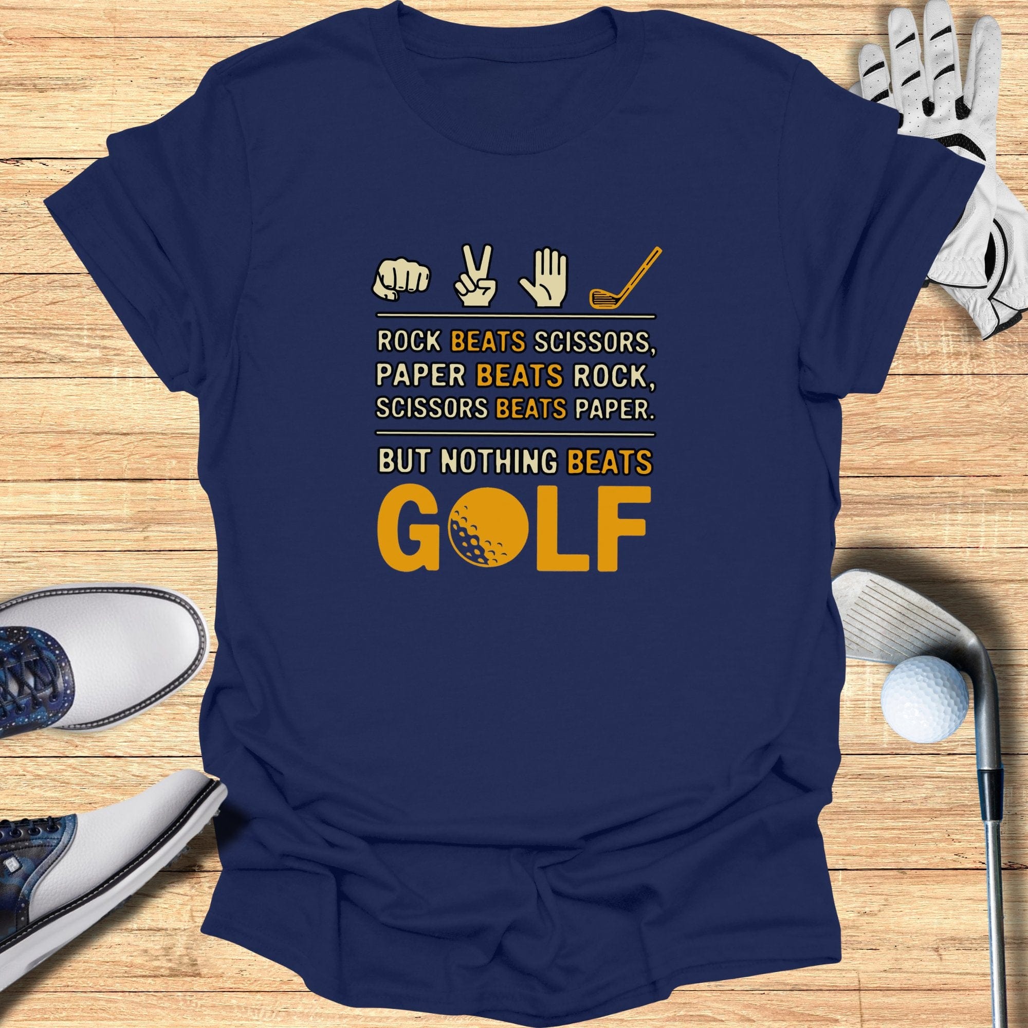 Rock Paper Scissors Nothing Beats Golf T-Shirt – Swing Epic